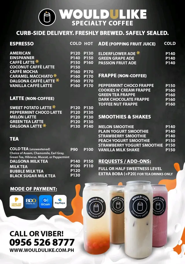 Wouldulike Specialty Coffee - Korean Coffee in Barangka Ilaya Metro ...