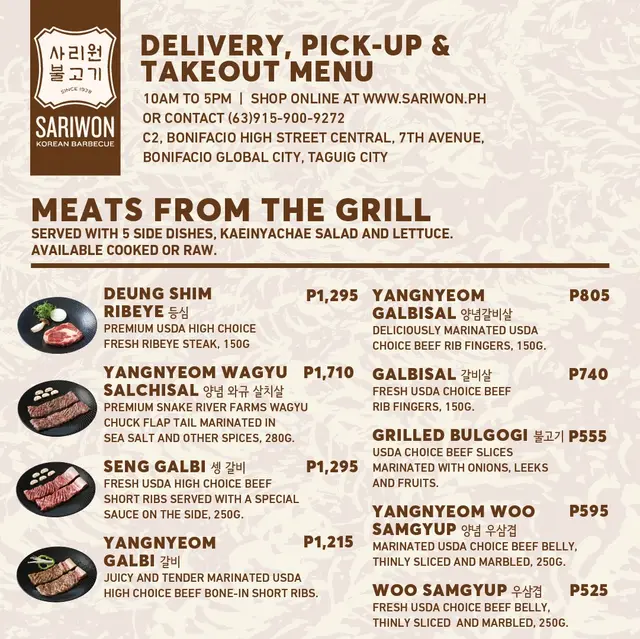 Sariwon Korean Barbeque - Korean in Fort Bonifacio BGC Metro Manila ...