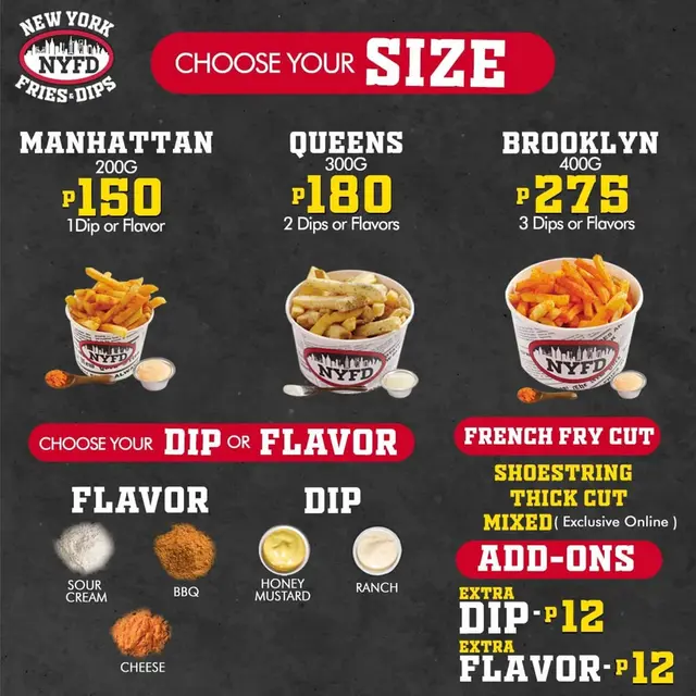 NYFD - New York Fries and Dips - Western variety in Fort Bonifacio BGC ...